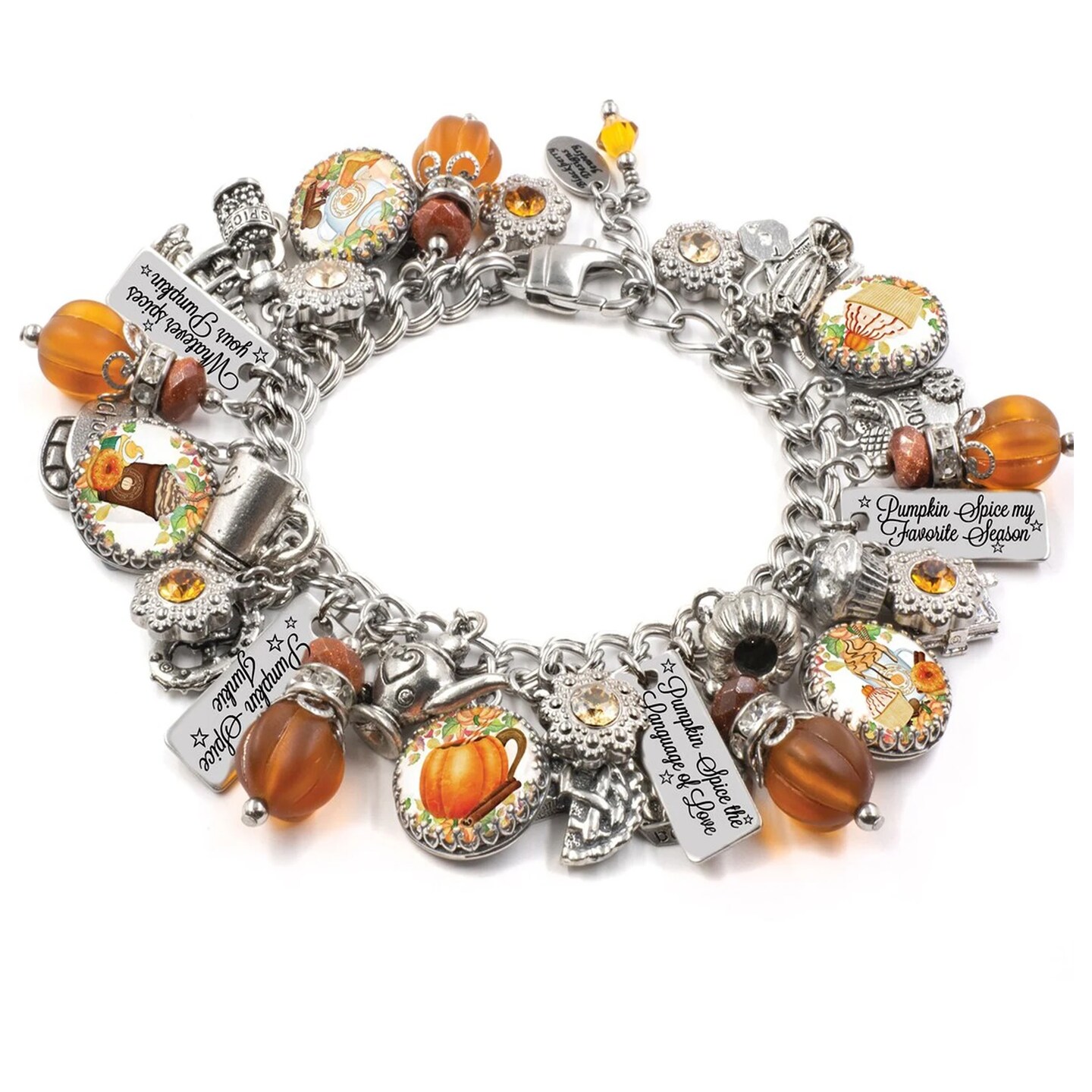 Pumpkin Spice Bracelet, Autumn and Fall Jewelry with Personalized Engraved Name | MakerPlace by ...