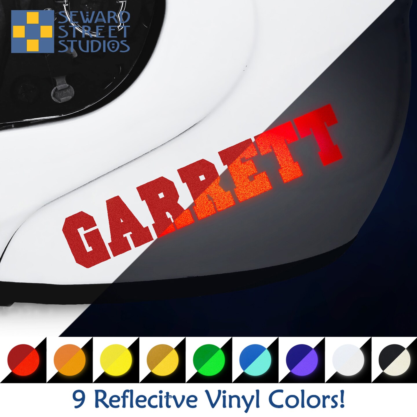 Single Reflective Custom Name Decal, Personalized Lettering Motorcycle ...