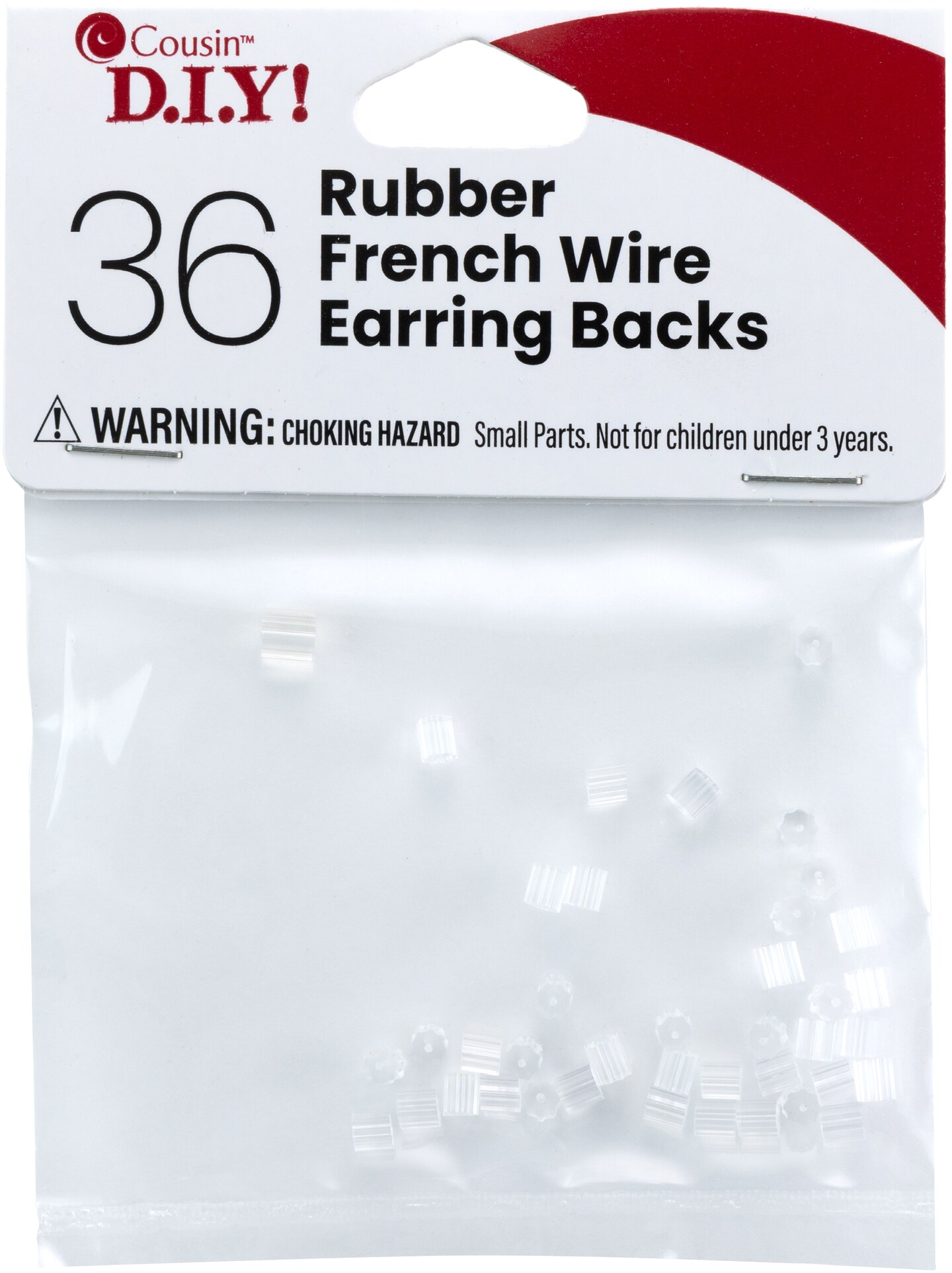 CousinDIY French Wire Rubber Earring Backs 36 Pkg Clear Michaels