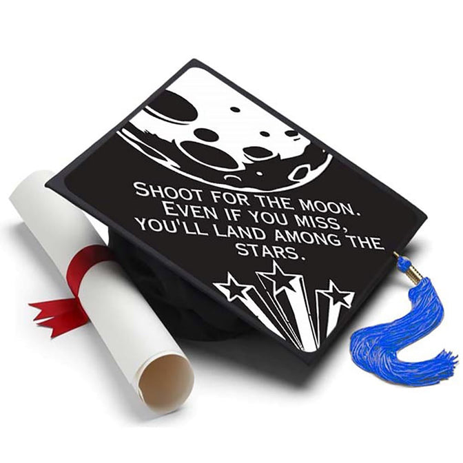 Grad Cap Topper Shoot For The Moon , Graduation Cap Decorations by ...