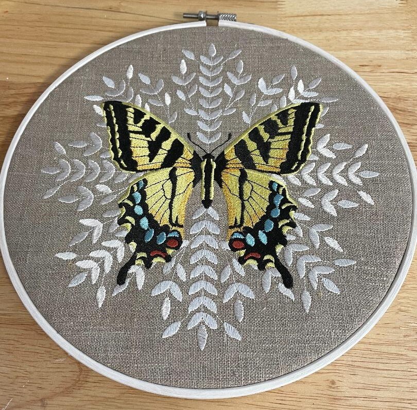Tiger Swallowtail Butterfly Hooped Art | MakerPlace by Michaels