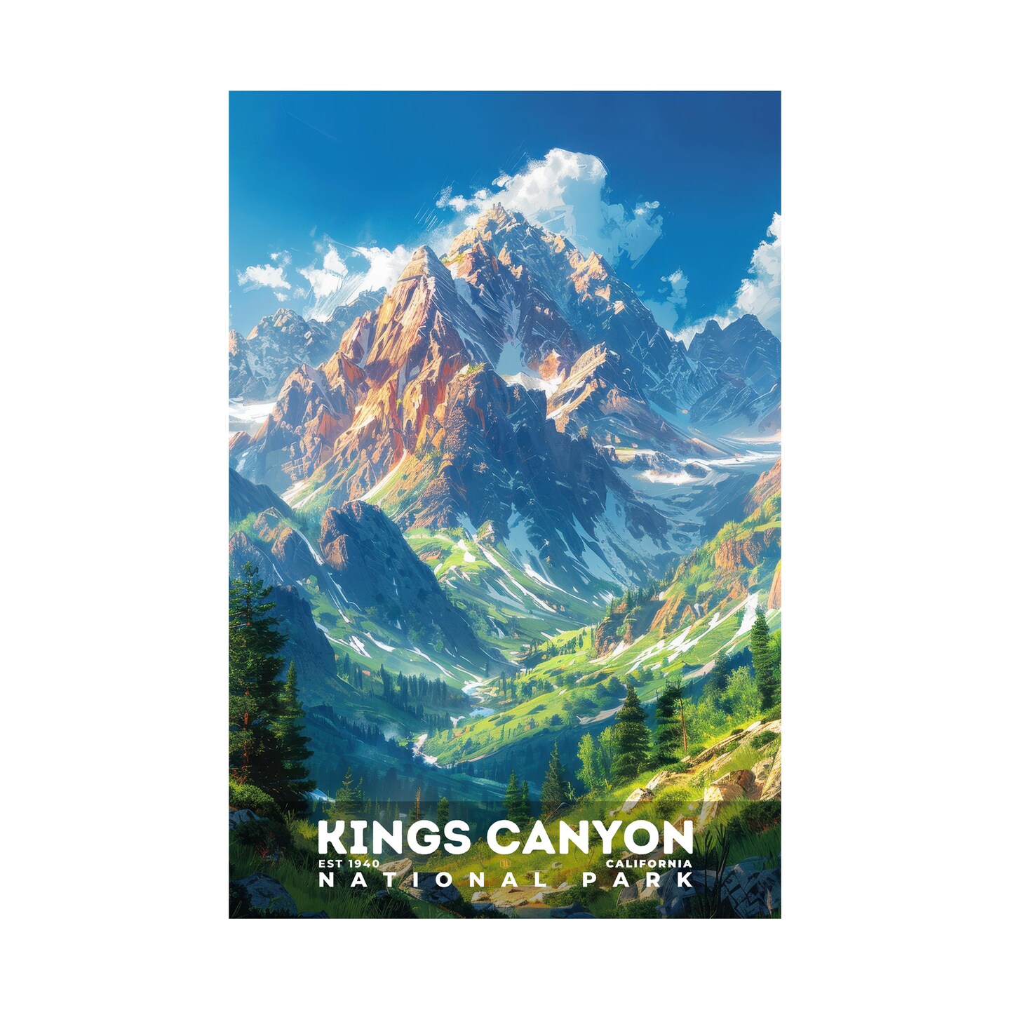 Kings Canyon National Park Poster, Travel Art, Office Poster, Home ...