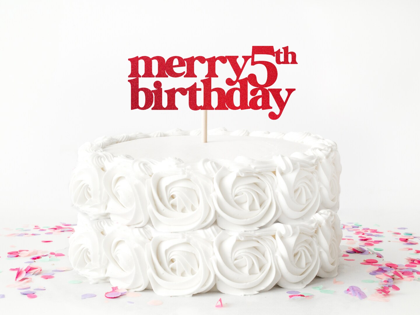 Merry Birthday Cake Topper - ANY AGE - Christmas Party - December ...