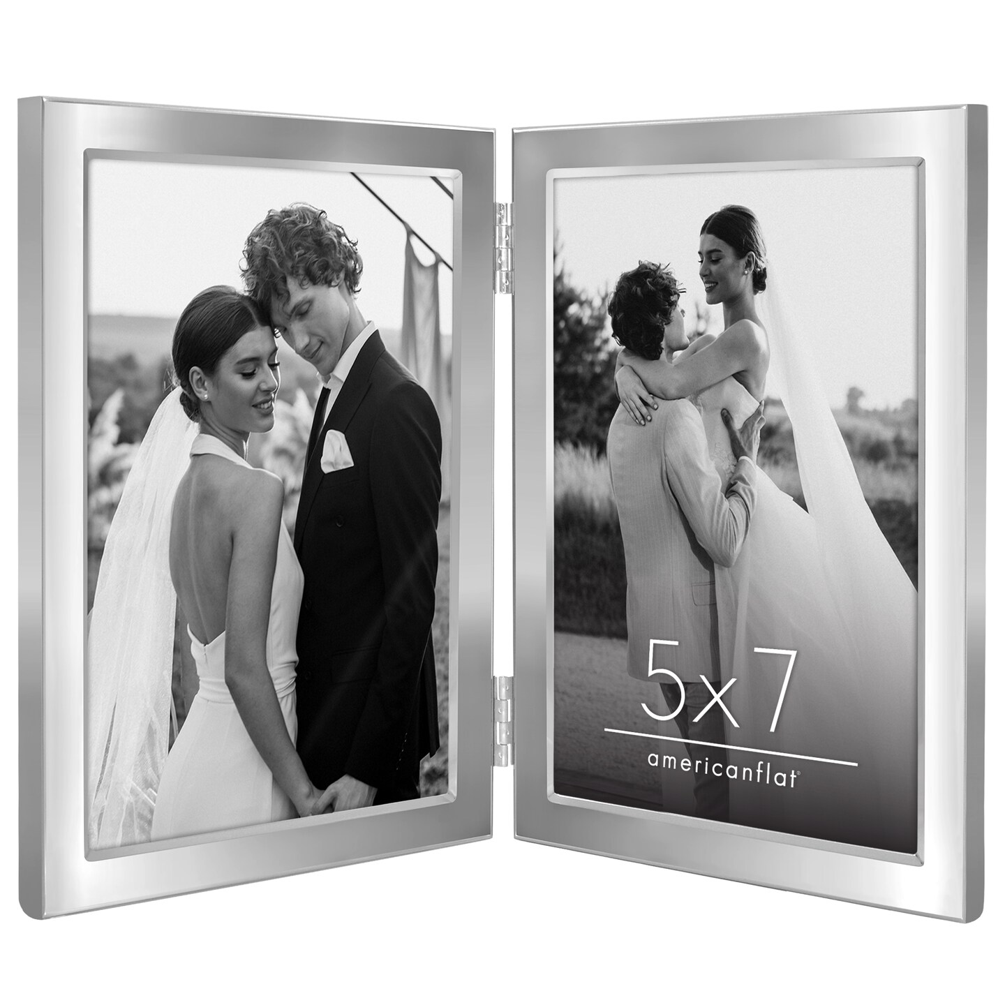 Americanflat Hinged Picture Frame with Wide, Beveled Molding and ...