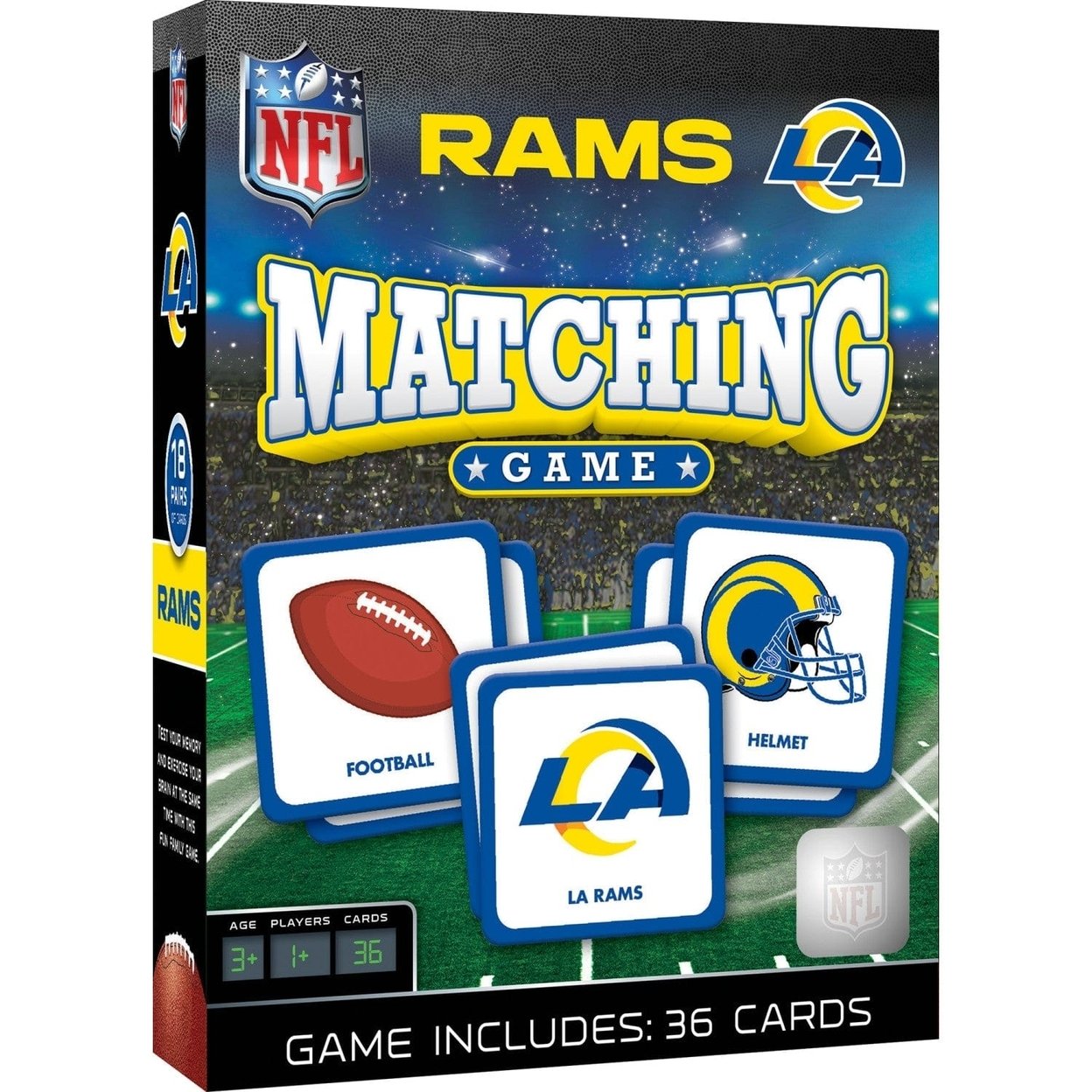 Nfl Los Angeles Rams Matching Game Family Fun Game 18 Symbol Pairs ...