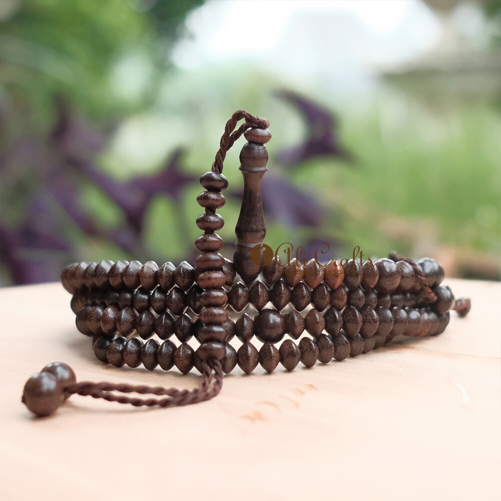 Handcrafted Naqshbandi Tamarind Wood Tasbih 4x6mm Saucer Beads Misbaha with 8mm Dividers MakerPlace by Michaels