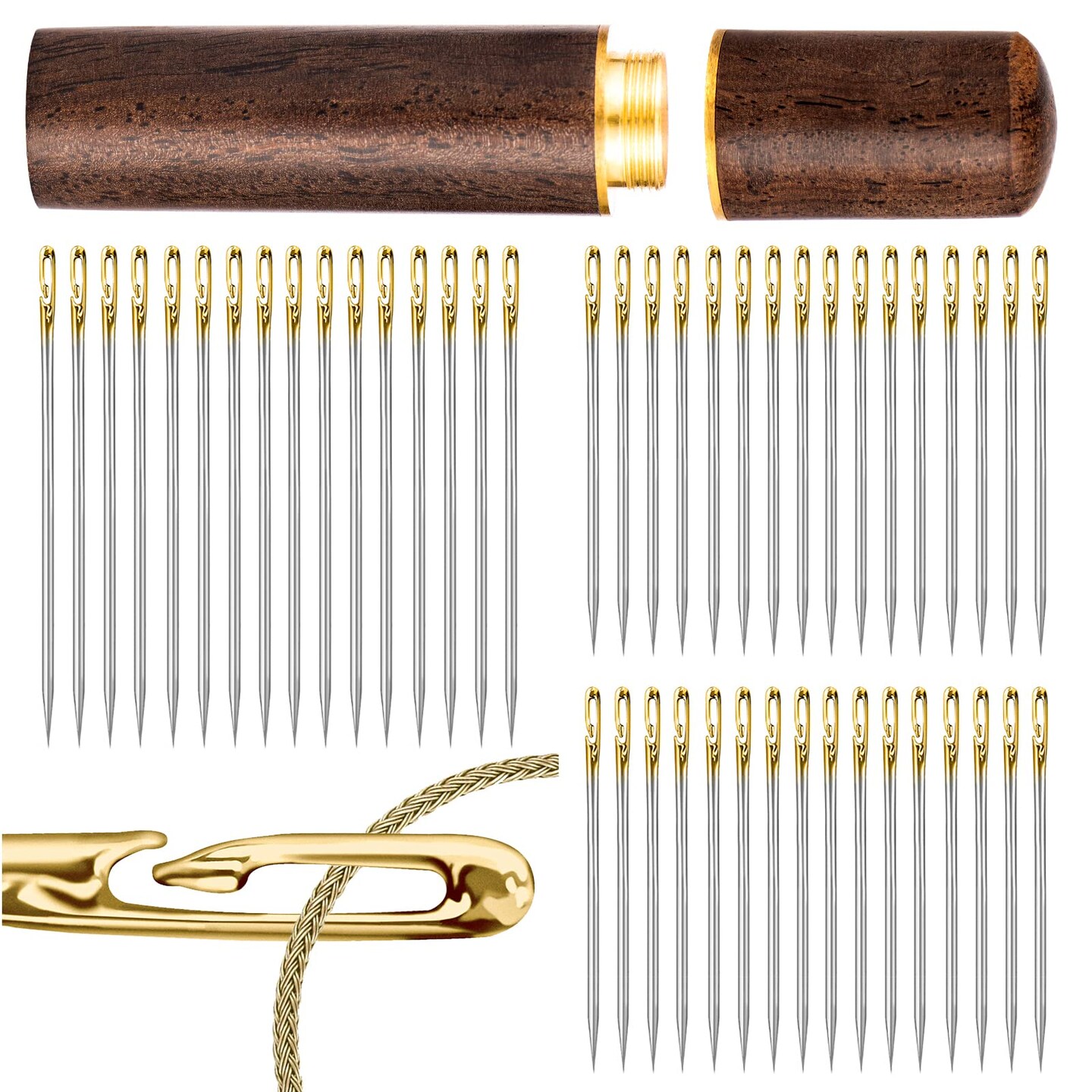 48PCS Self Threading Sewing Needles, Embroidery Needles for Hand Sewing ...