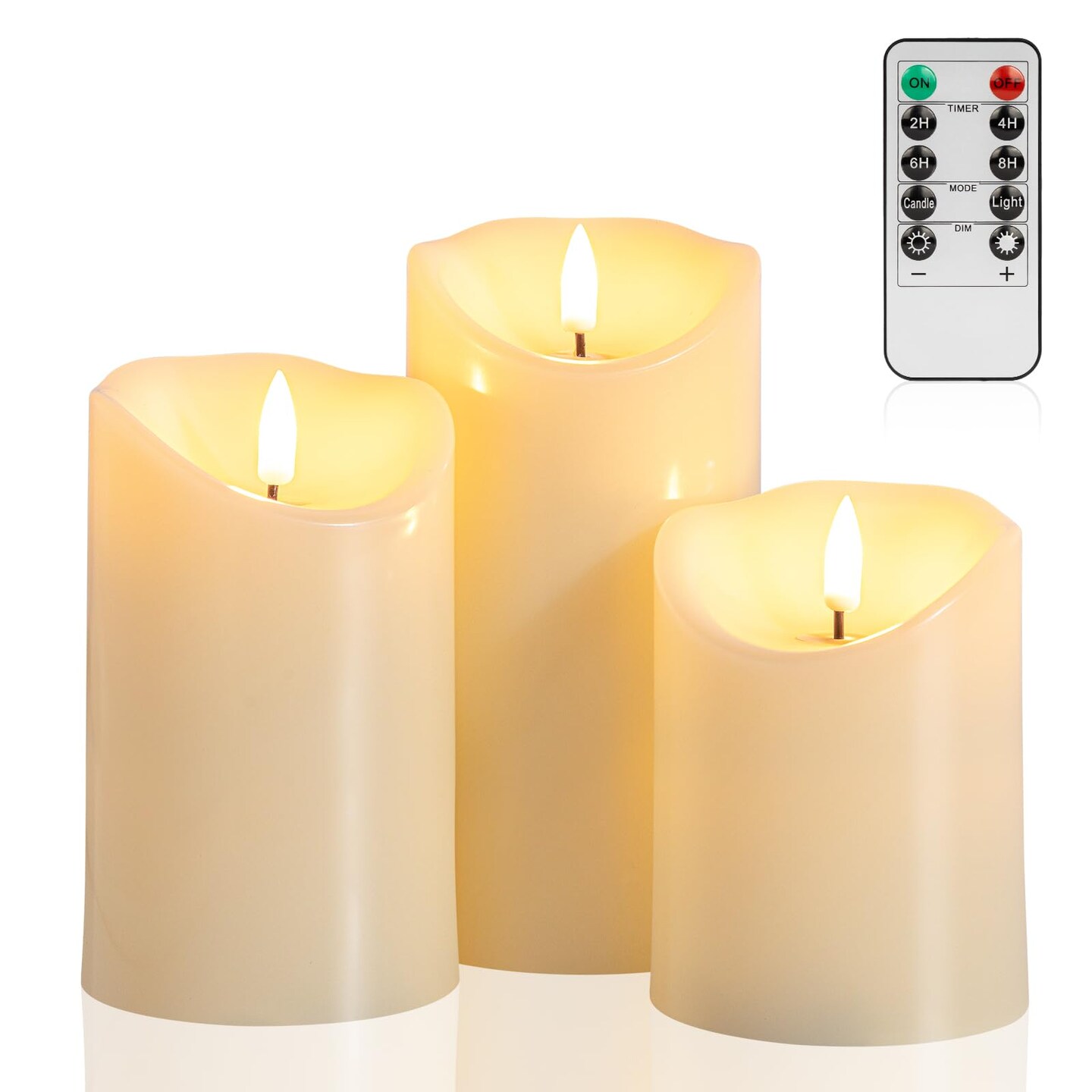 ANGELLOONG Flickering Flameless Candles with Remote Battery Operated ...