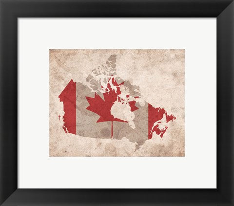 Framed Art Map with Flag Overlay Canada Wall Decor 18x24 Artwork | Michaels
