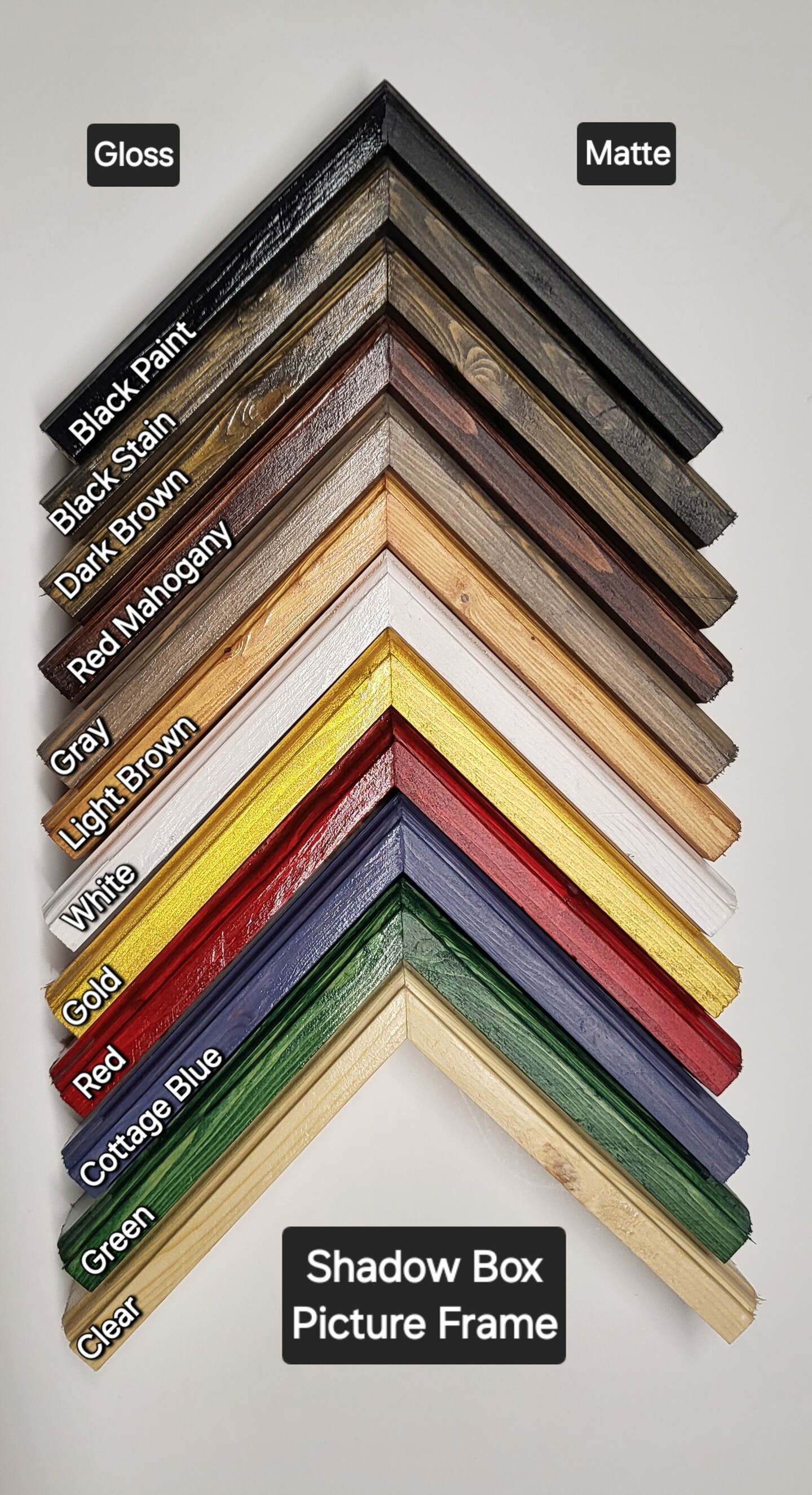 8" x 10", 1.5" Shadow Box Wood Display, Made-to-Order Shadow Box, Solid ...