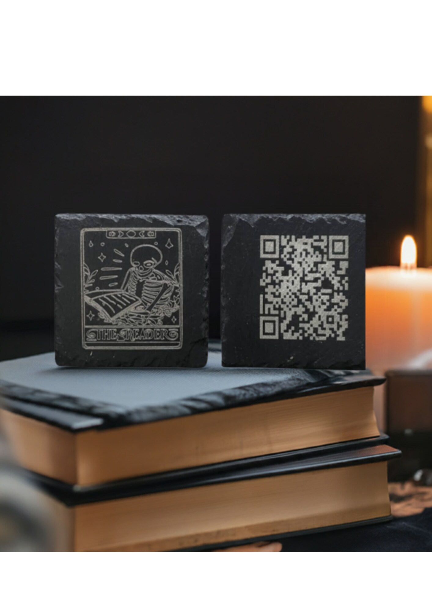 Slate Coaster Set Dark Poetry Book Coaster Set Illustrated Poetry Book ...