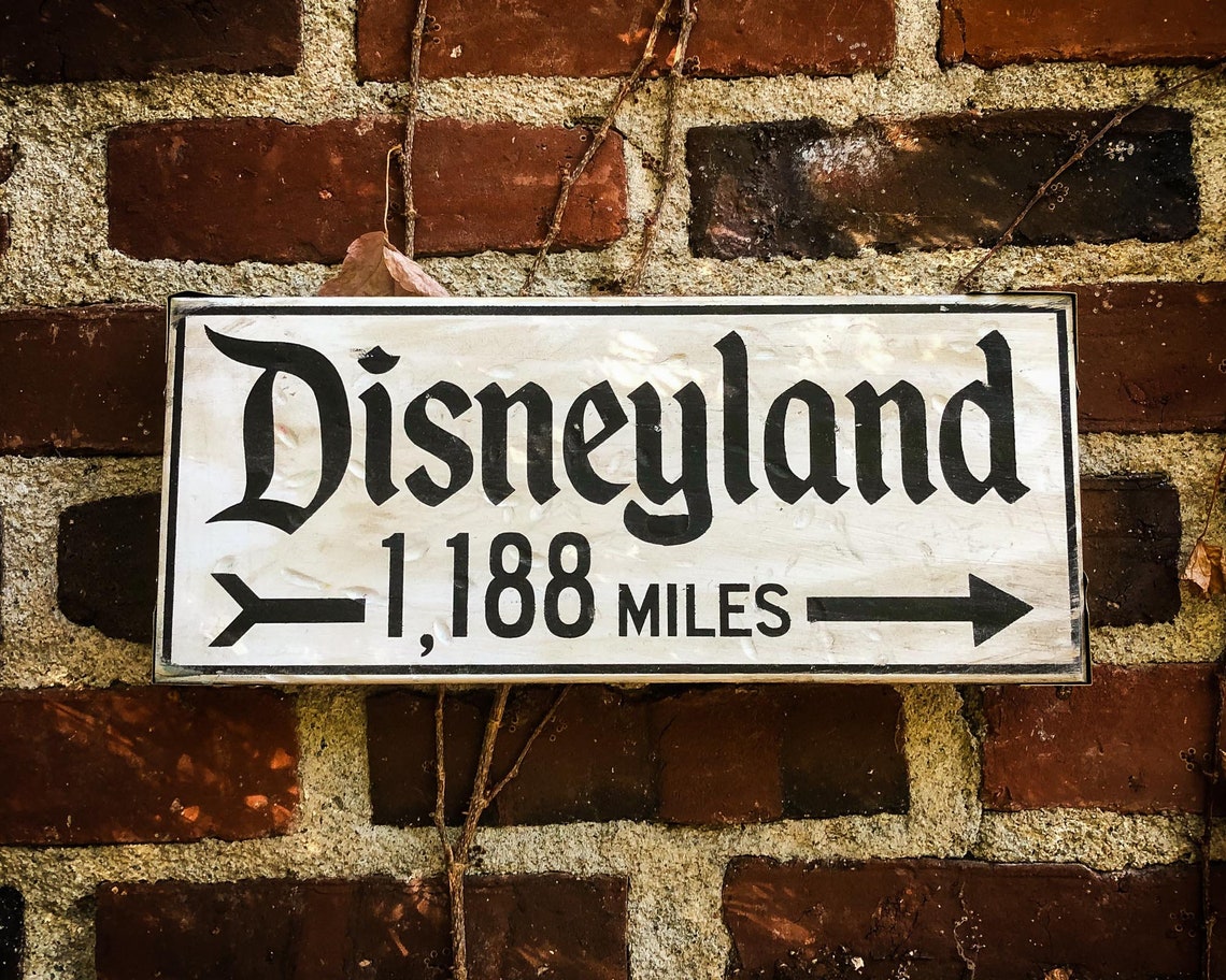 Custom Disneyland Distance Sign, Solid Wood and Paint | MakerPlace by ...