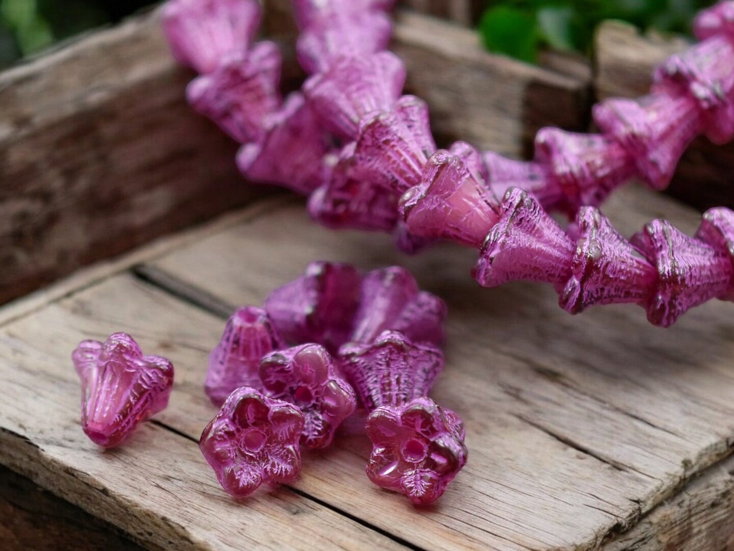 *30* 5x6mm Pink Washed Fuschia Bell Flower Beads | Michaels