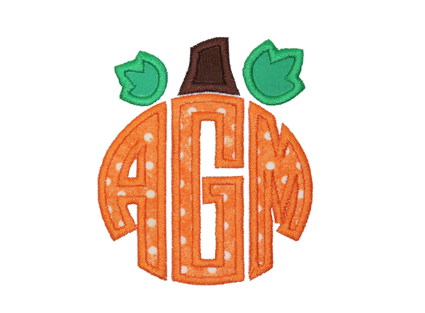 Pumpkin Monogram Patch - Iron on patch - Sew on patch - Applique patch ...