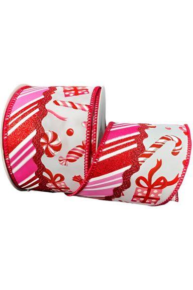2.5" Glitter Loopy Ric Rac Ribbon: Red, Pink and White | Michaels