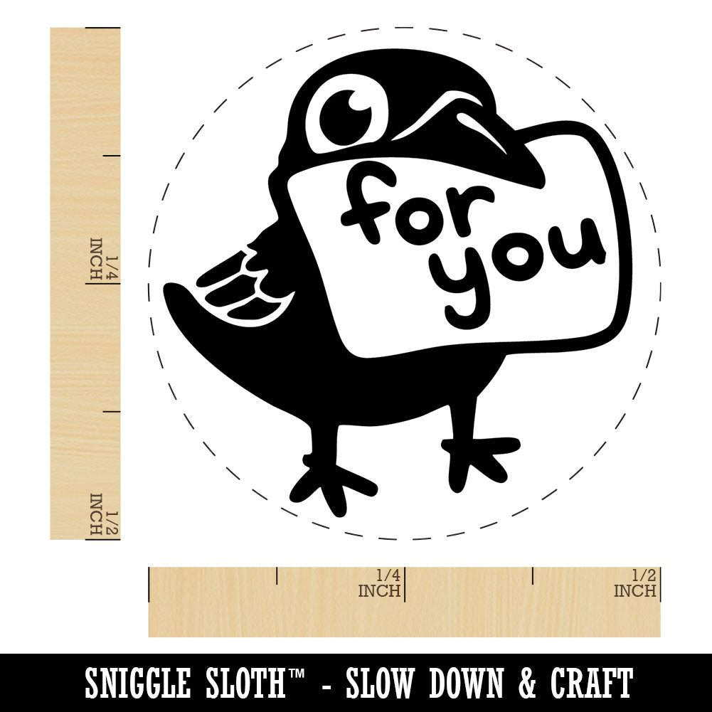 Bird Crow with For You Letter Raven Self-Inking Rubber Stamp for ...