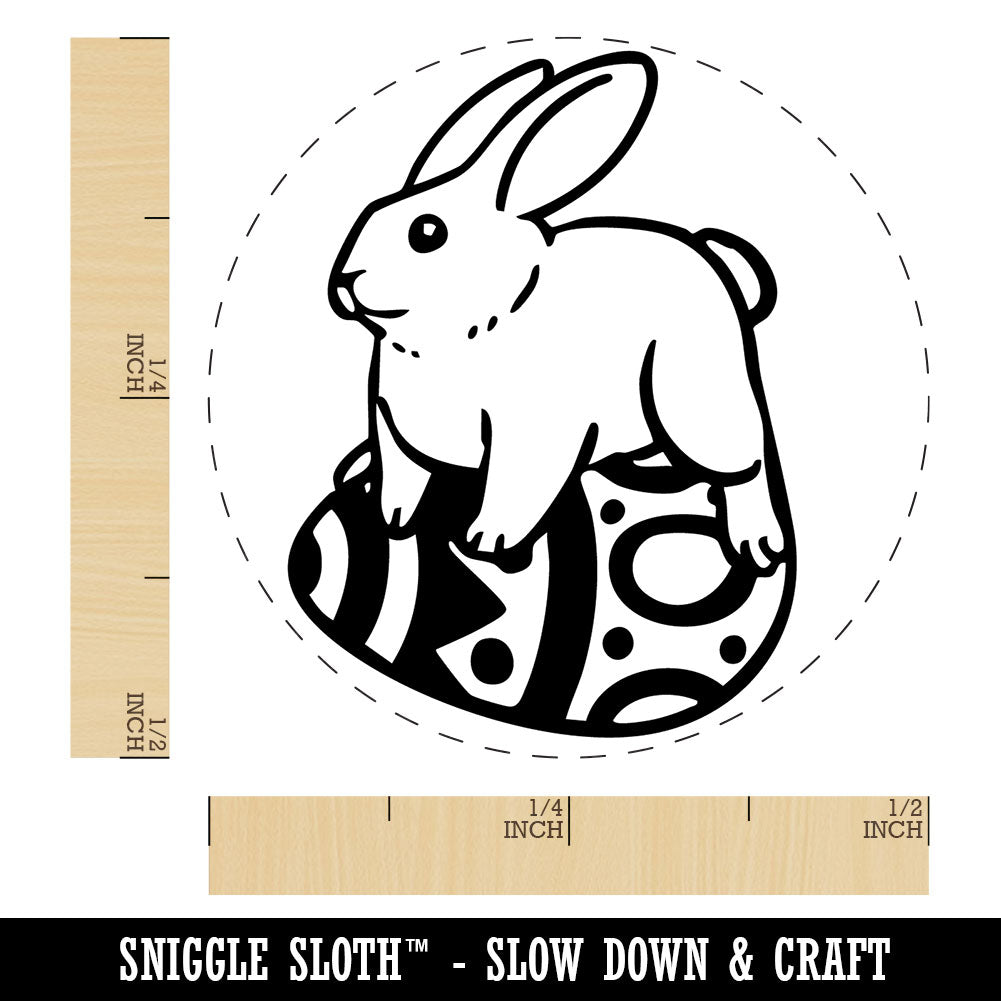 Easter Bunny Rabbit on Egg Spring Self-Inking-Rubber Stamp for Stamping ...