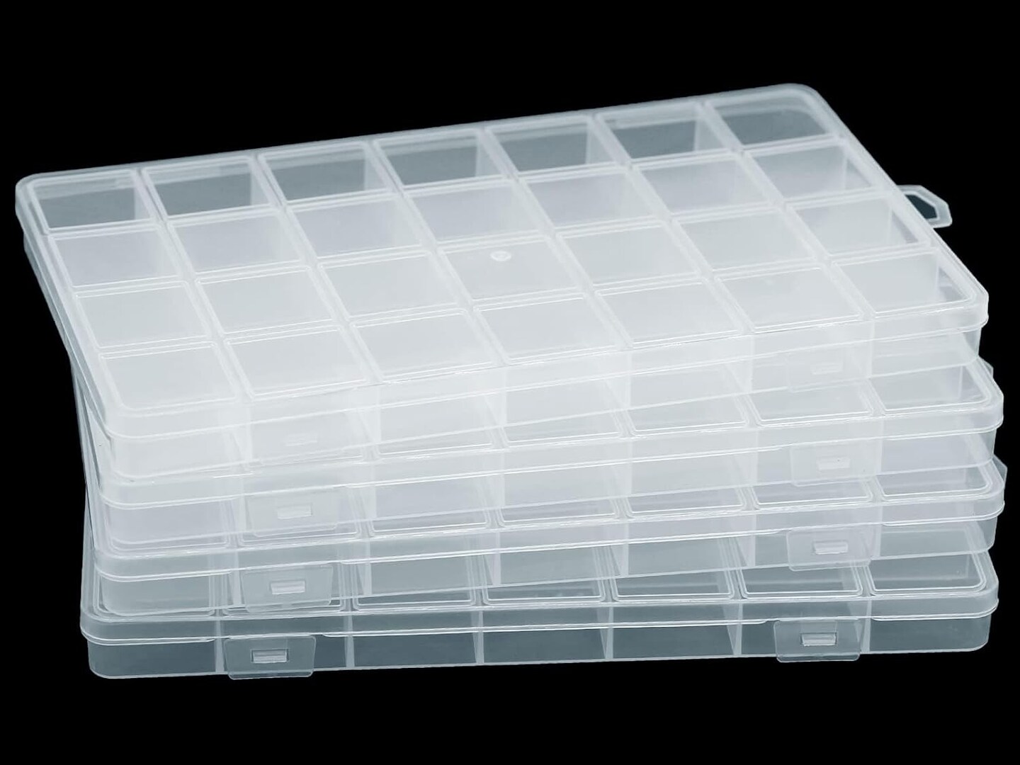 4Packs 28 Grids Bead Organizer Plastic Organizer Box with Fixed ...