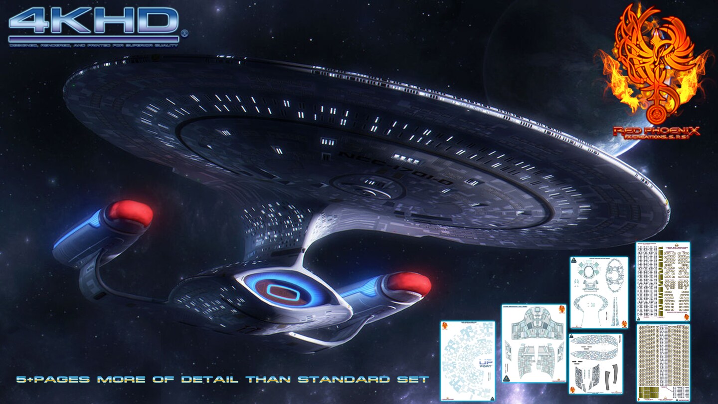 Enhanced - U.S.S Enterprise NCC-1701-D Enhanced Aztec - Hull Decal Set ...