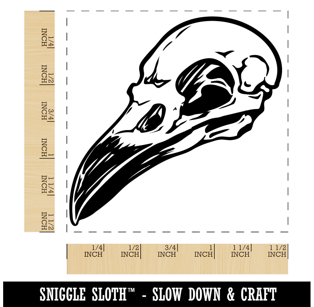 Crow Raven Bird Skull Self-Inking Rubber Stamp Ink Stamper, Size: 1-1/2 ...