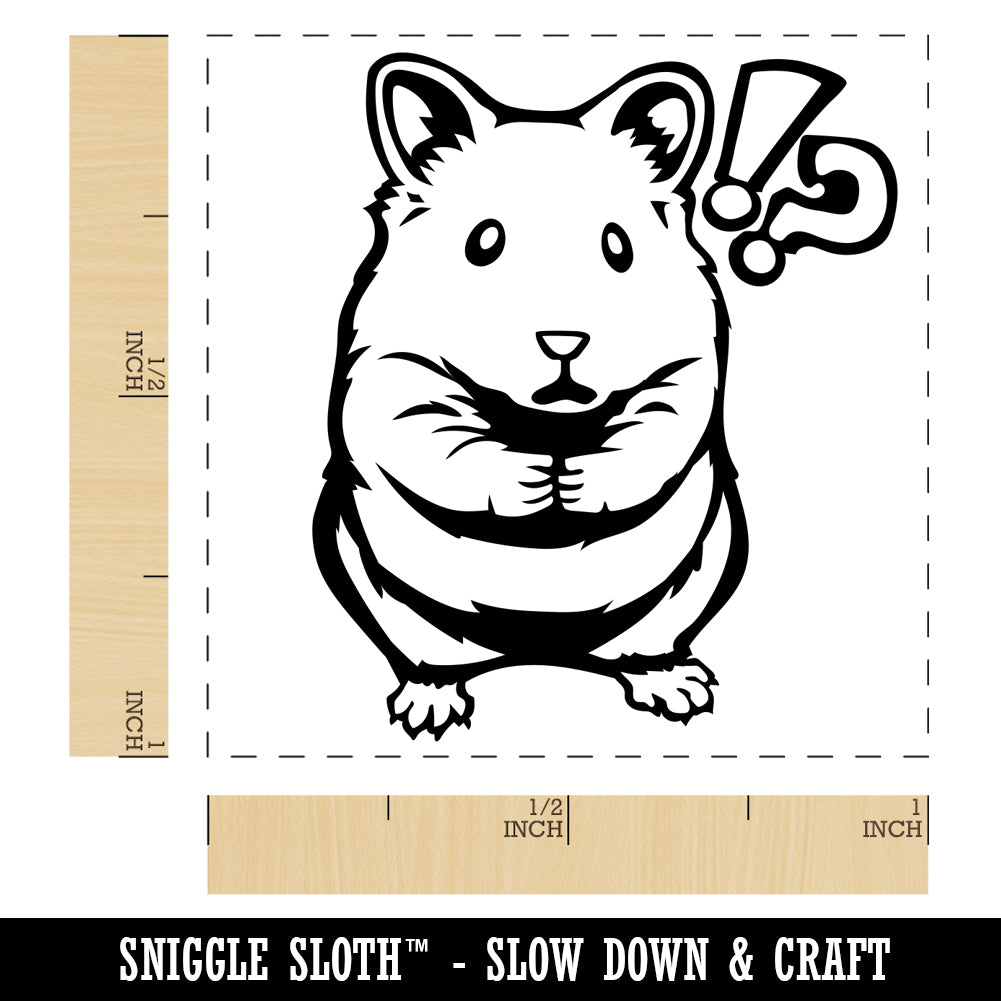 Shocked Syrian Teddy Bear Hamster Self-Inking Rubber Stamp Ink Stamper ...