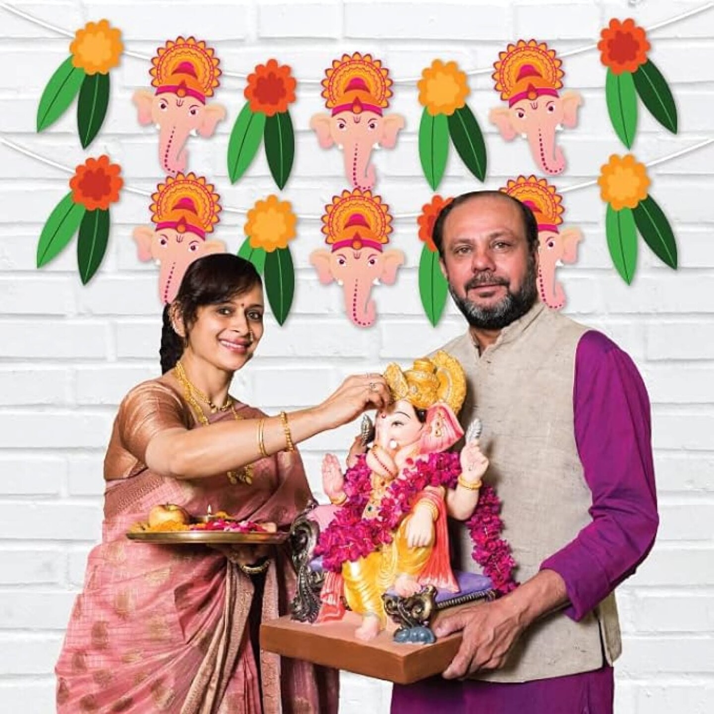 Ganesh Chathurti Banners Indian Festival Ganpati Bappa Morya Bunting ...