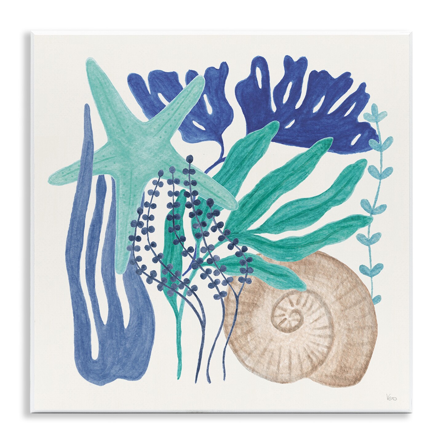 Stupell Industries Layered Coastal Shells Wall Plaque Art Design by ...