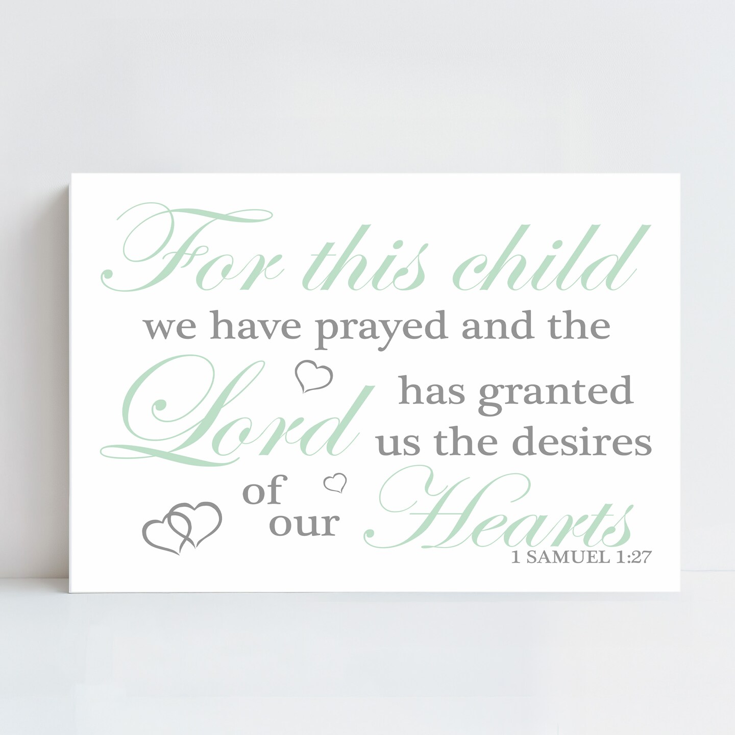For this Child We Have Prayed... Elegant Nursery Wood Sign with Bible ...