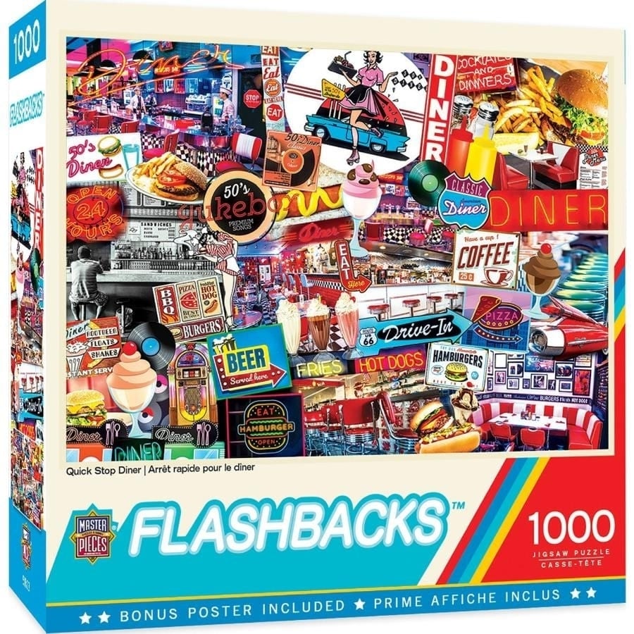 Masterpieces Quick Stop Diner 1000 Piece Jigsaw Puzzle Eco-Friendly ...