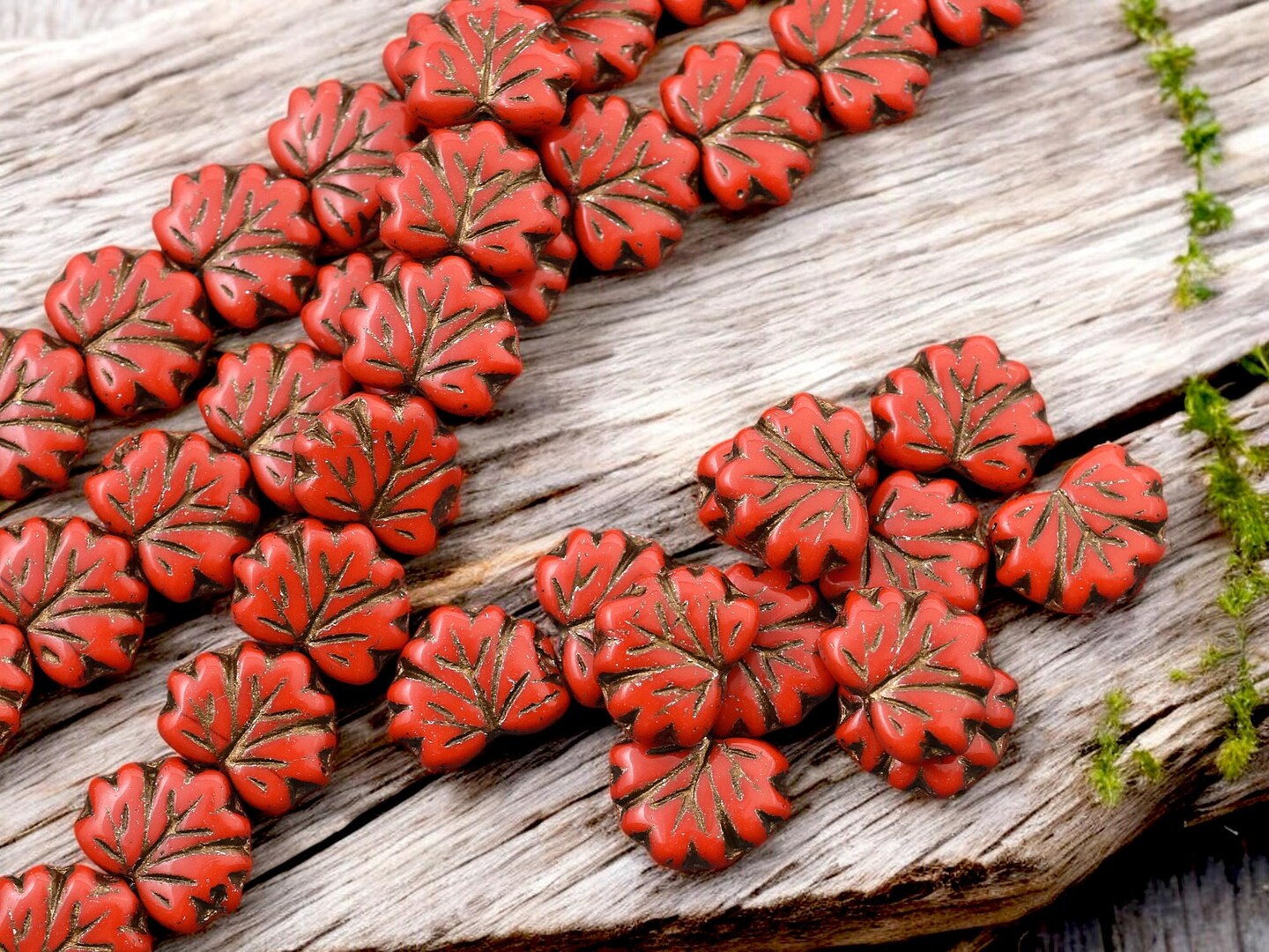 *12* 13x11mm Dark Bronze Washed Opaque Orange Maple Leaf Beads | Michaels