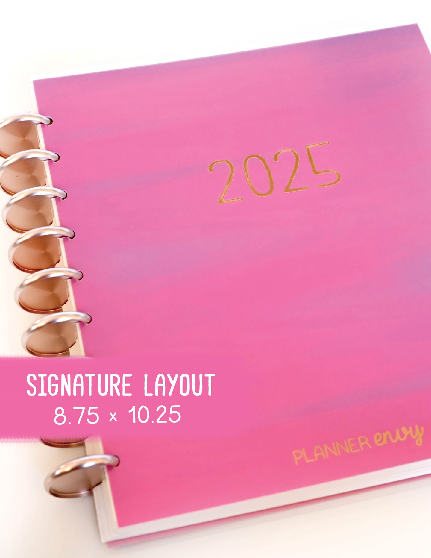 2025 Planner - Signature Layout, Disc Bound - "Fuchsia Strokes" (#804 ...
