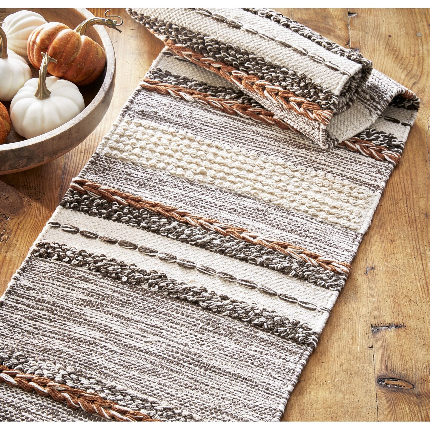 Gathering Textured Cotton Runner 72.0L x 14.5W inches | Michaels