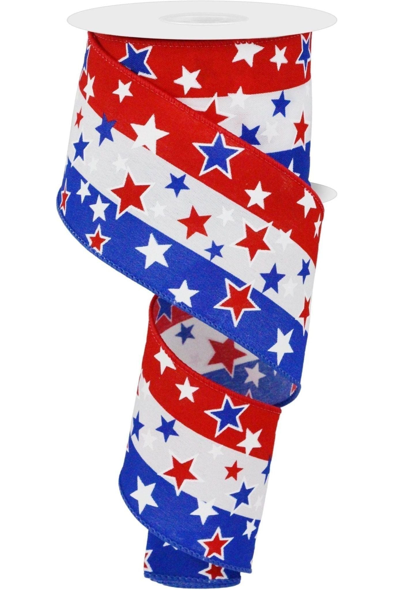 2.5" Multi Stars On Stripes: White (10 Yards) | Michaels