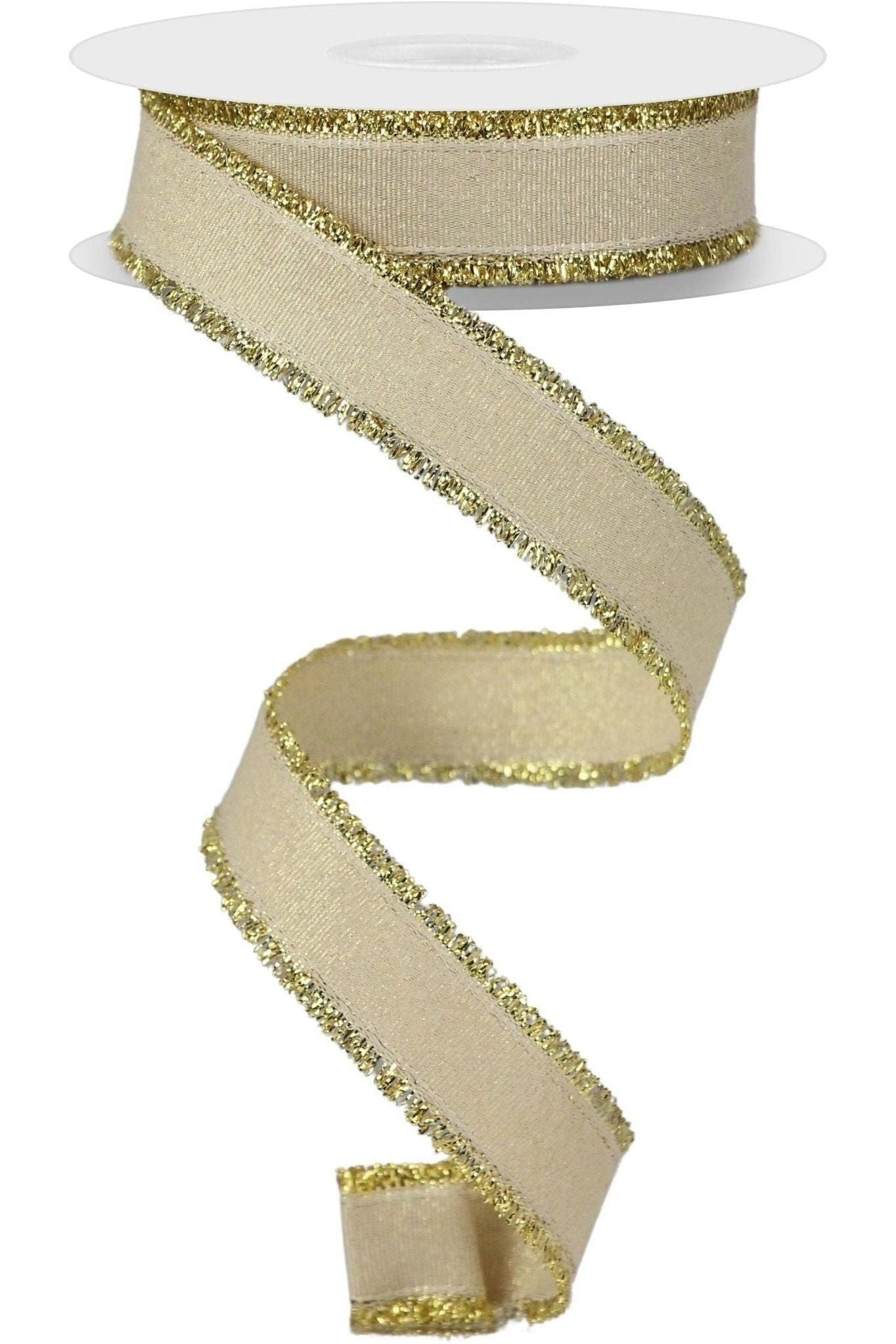 7/8" Fuzzy Edge Ribbon: Gold (10 Yards) | Michaels