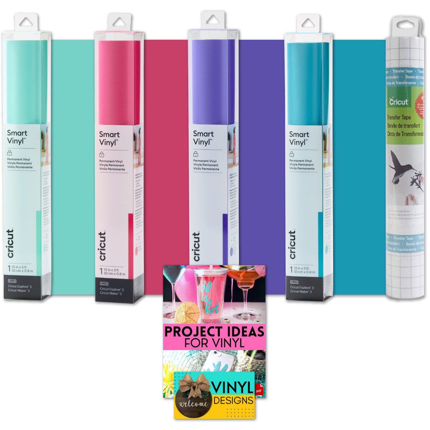 Cricut Smart Permanent Vinyl 90's Vibes Bundle - 3ft Adhesive Vinyl ...