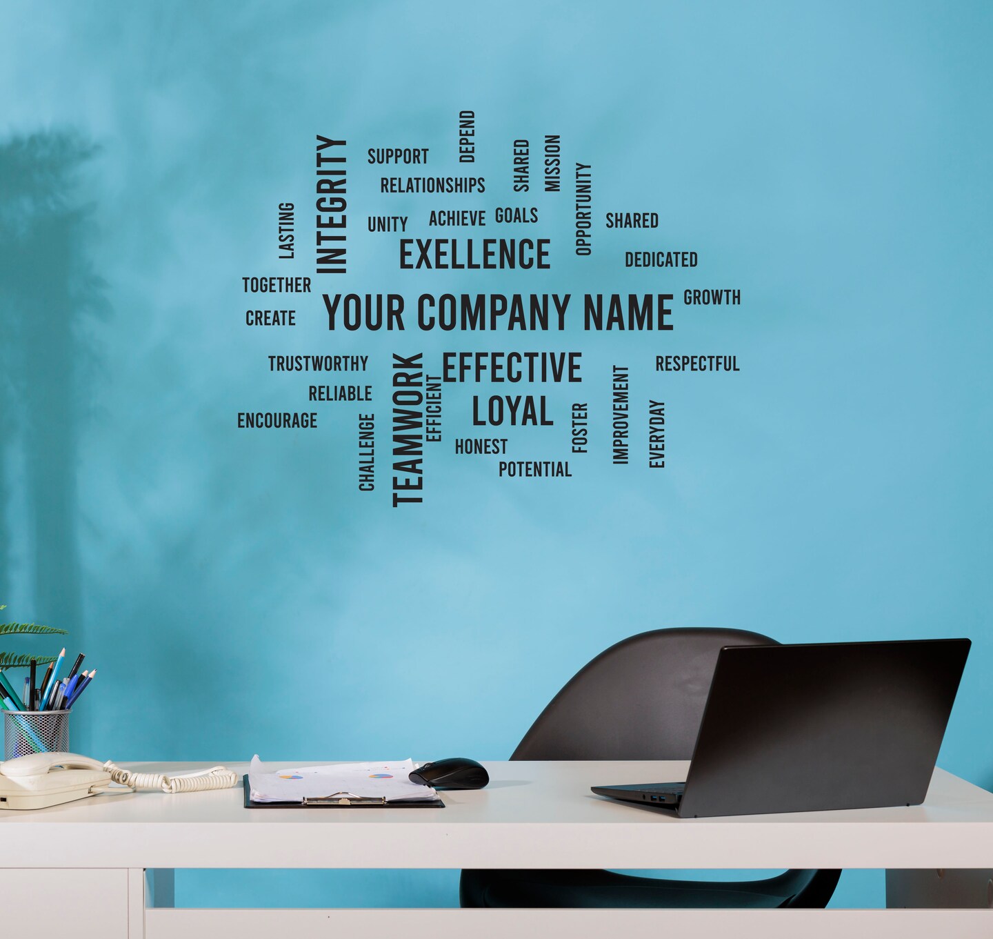 Customizable Wall Decal with Your Company Name – Inspire Teamwork ...