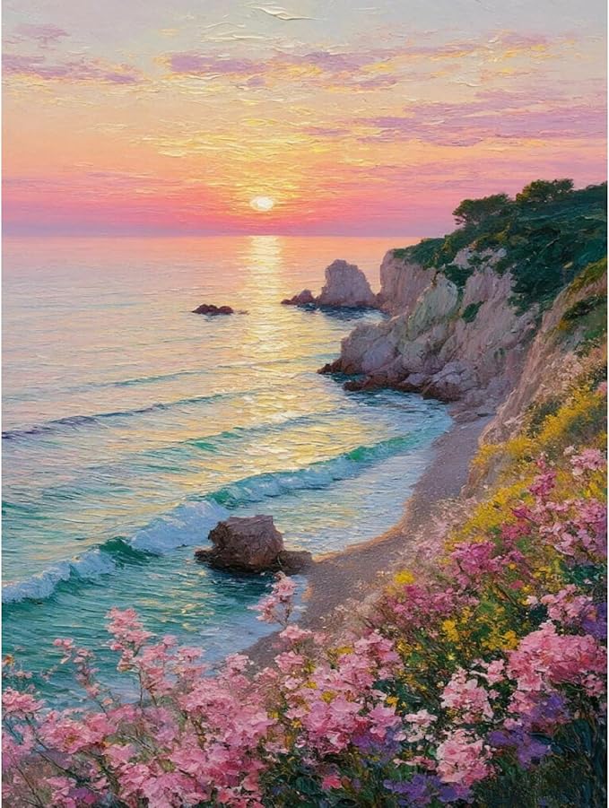 5D Beach Diamond Painting Kit for Adults & Beginners – Summer Beach ...