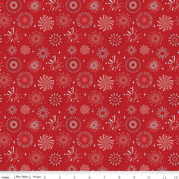 Fireworks in Red (c15711-red) | Stars and Stripes Forever | Lori ...