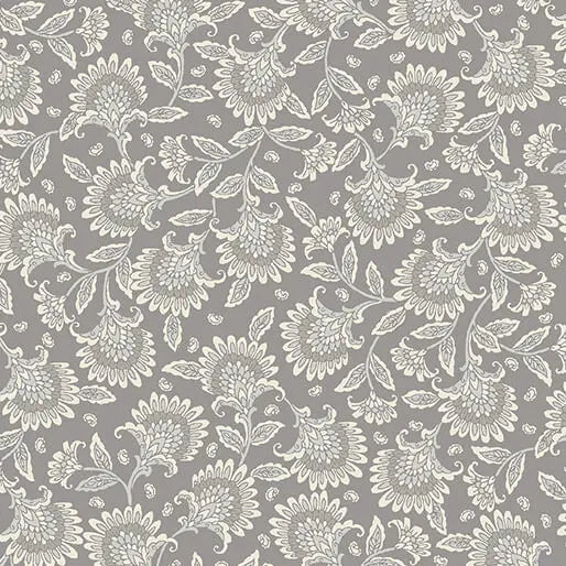 Grey Nickel Whimsy Floral Cotton Wideback Fabric per yard | Michaels