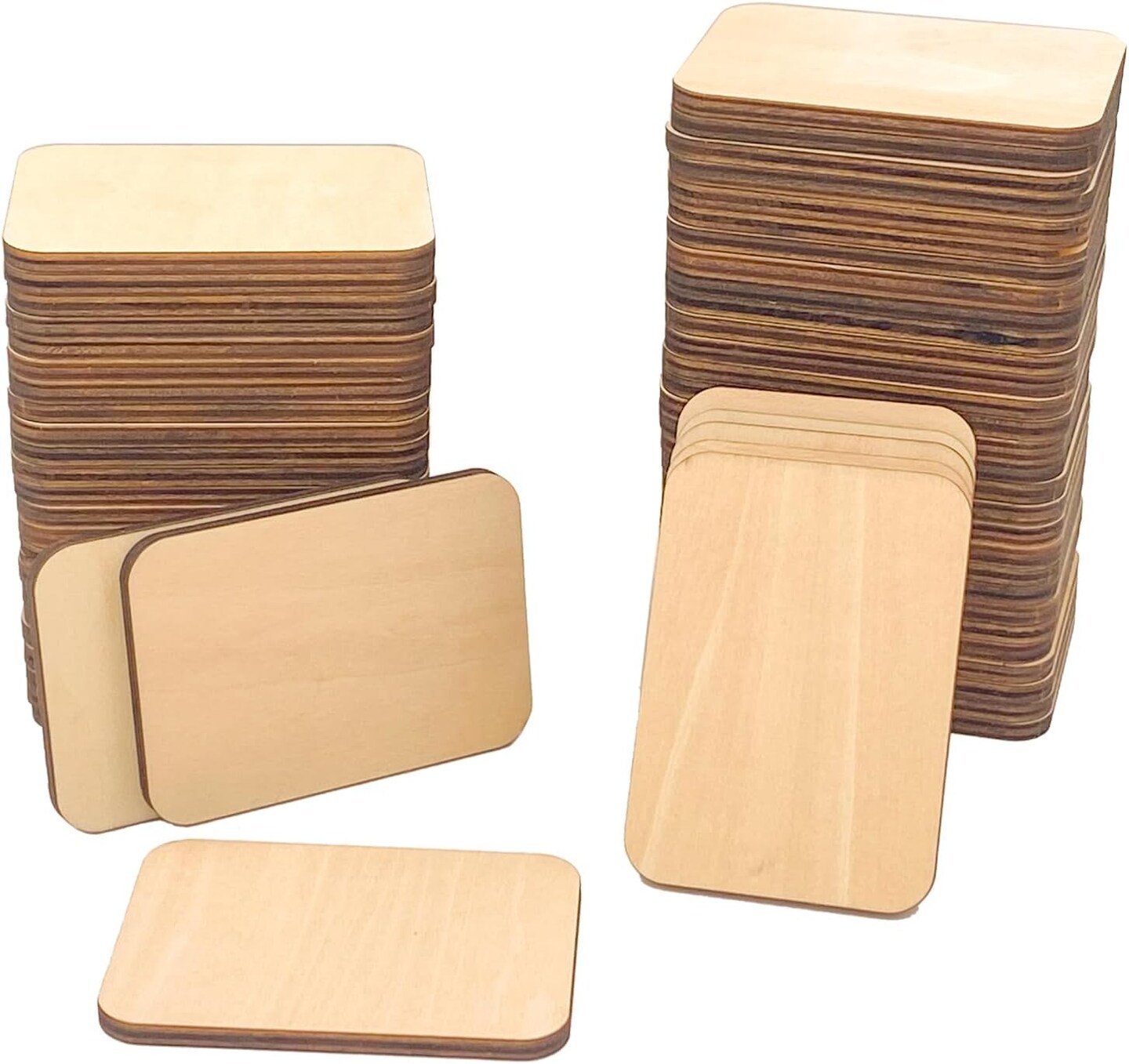 60 Pieces Unfinished Basswood Rectangles 2.5x3.5 in 3/16 Thick Plywood ...