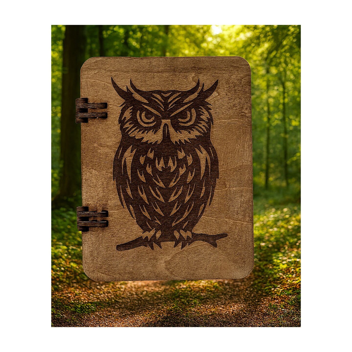 Wooden Inspirational Greeting Card with Owl Design, 4x6 inches, Hinged ...