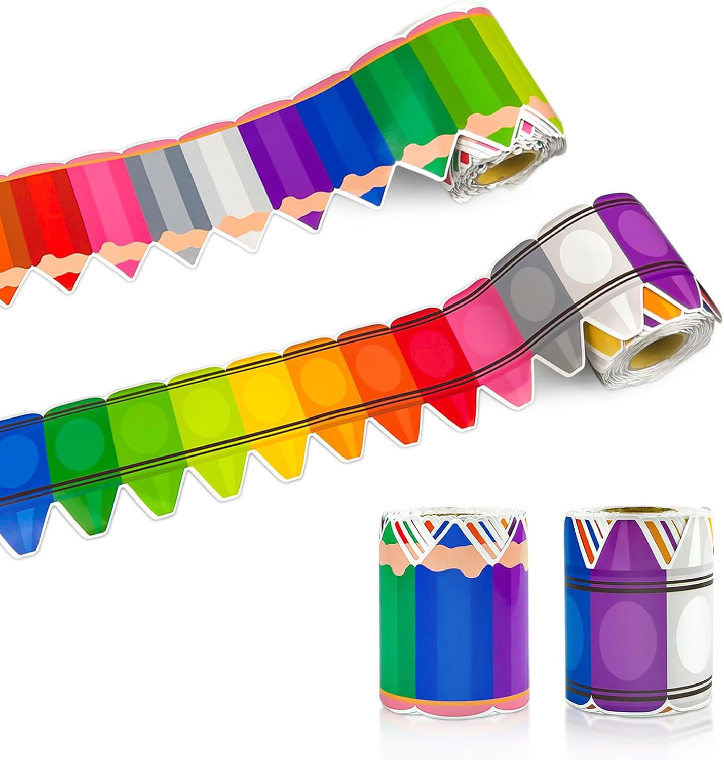 Rainbow Bulletin Board Borders 65.6ft - Crayon & Pencil Classroom Decor ...
