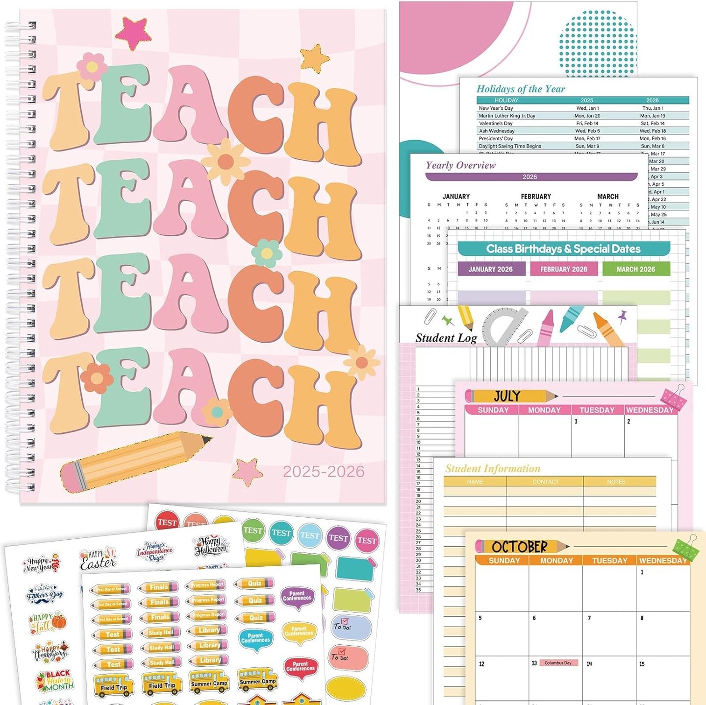 Teacher Planner 2025-2026 - 11 x 8 Inch (Retro) | Michaels