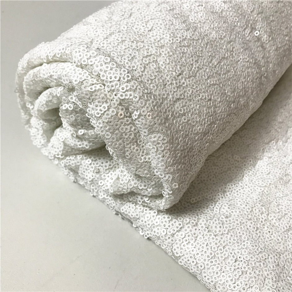 1 Yard White Glitz Sequins Fabric Spangle Mesh 55 Inch Width | Michaels