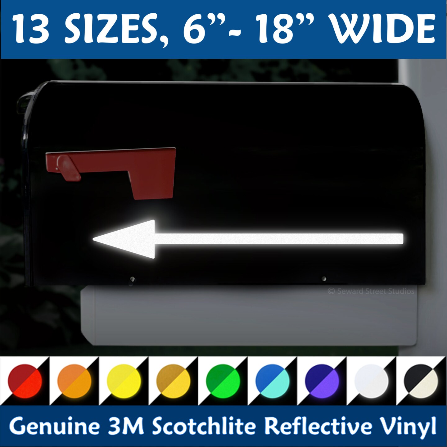 Set of 2 Reflective Mailbox Arrow Decals, Two Outdoor Arrow Stickers ...