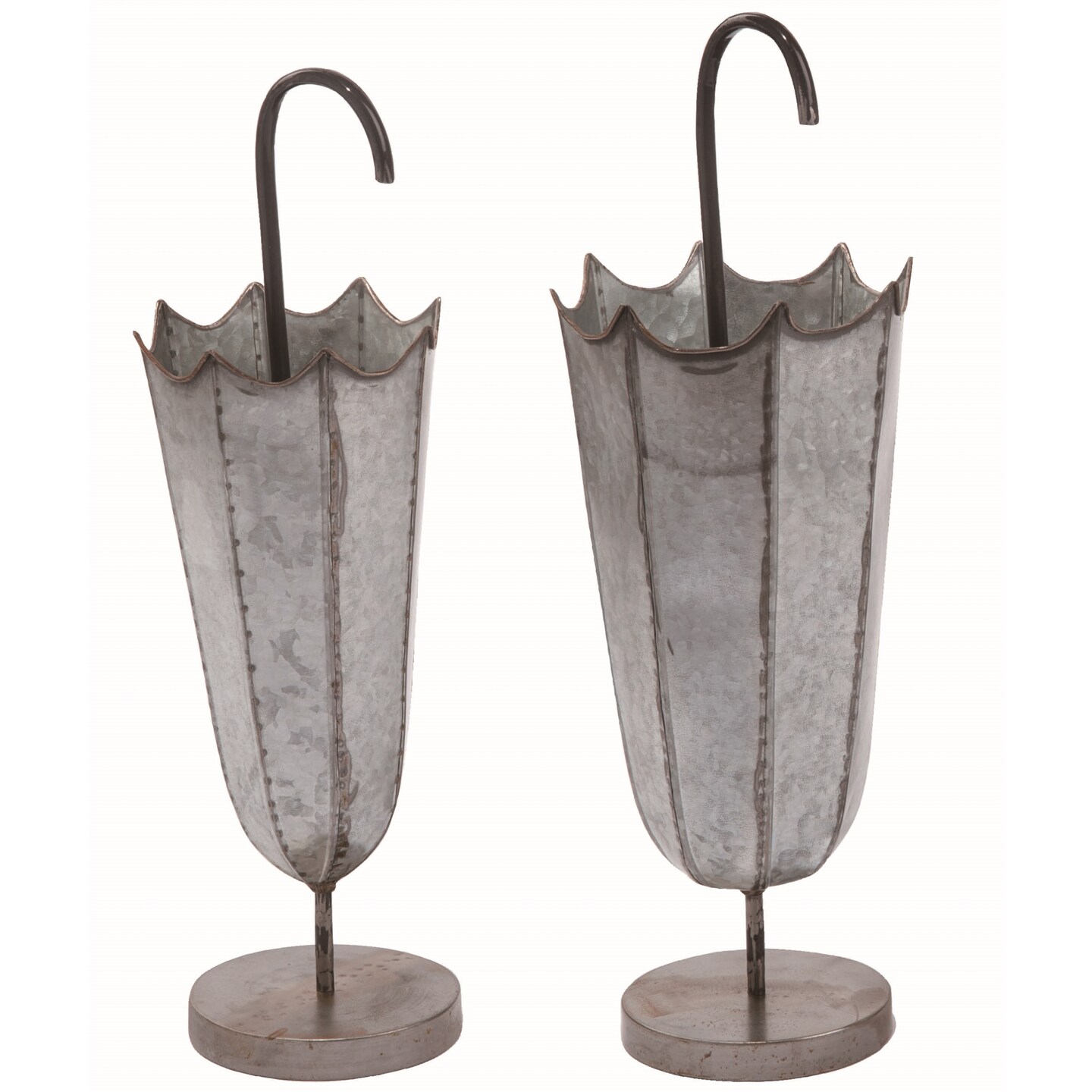 Transpac Gray Metal Spring Slim Umbrella Container Set of 2, 23.75 ...