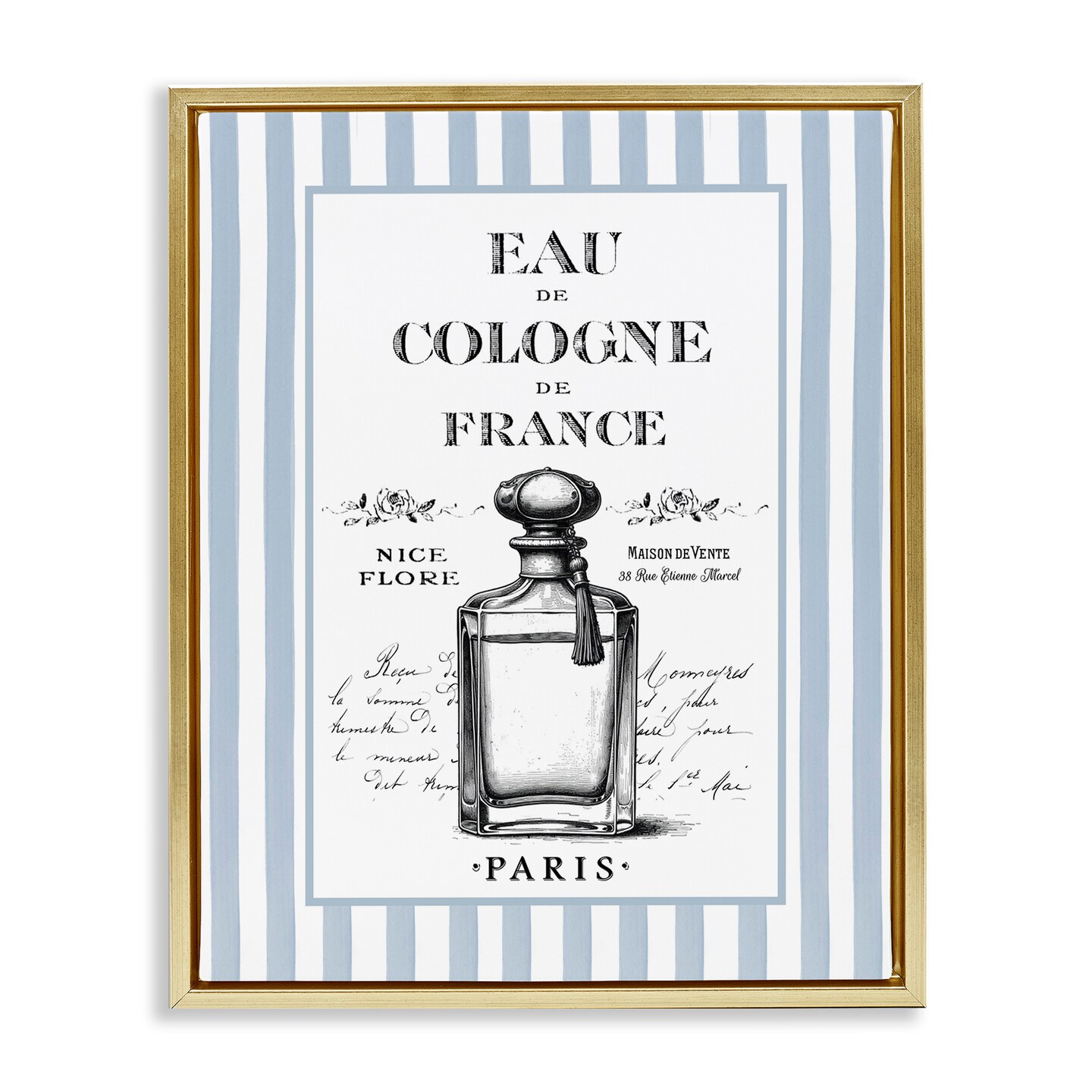 Stupell Industries Vintage Cologne on Stripes Floating Frame, design by ...
