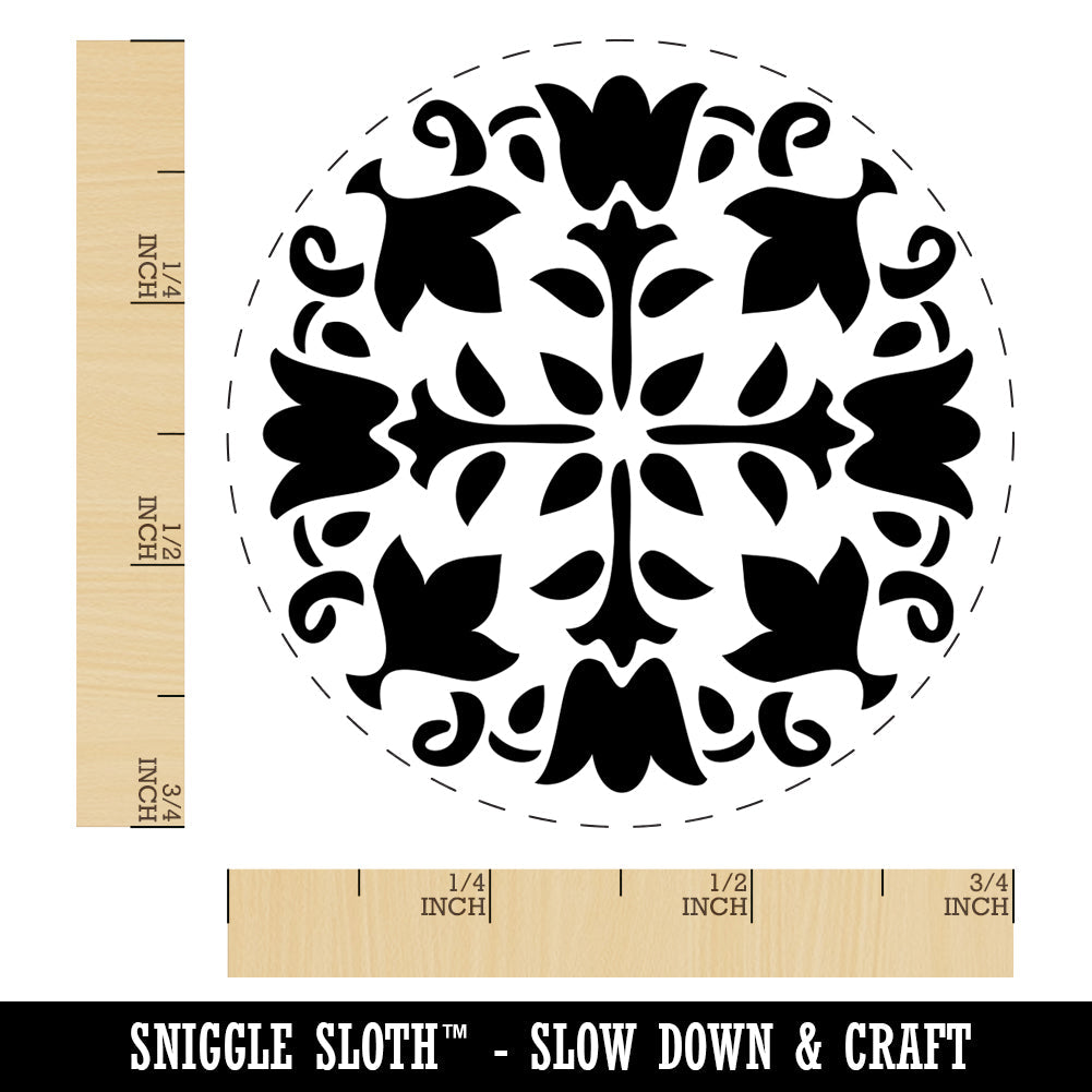 Decorative Floral Arabesque Pattern with Flowers and Leaves Rubber ...