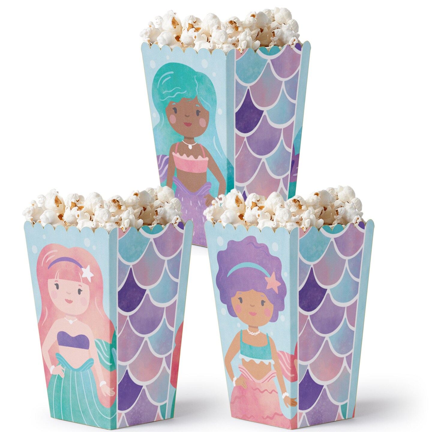 Big Dot of Happiness Mermaid Popcorn Boxes, Assorted Mermaids Birthday ...