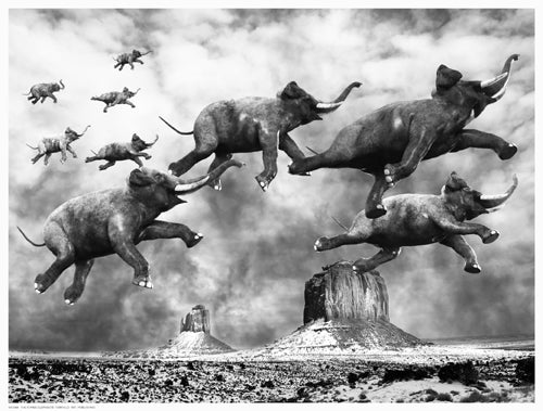 The Flying Elephants Whimsical Fantasy Art Print for Kids' Rooms ...